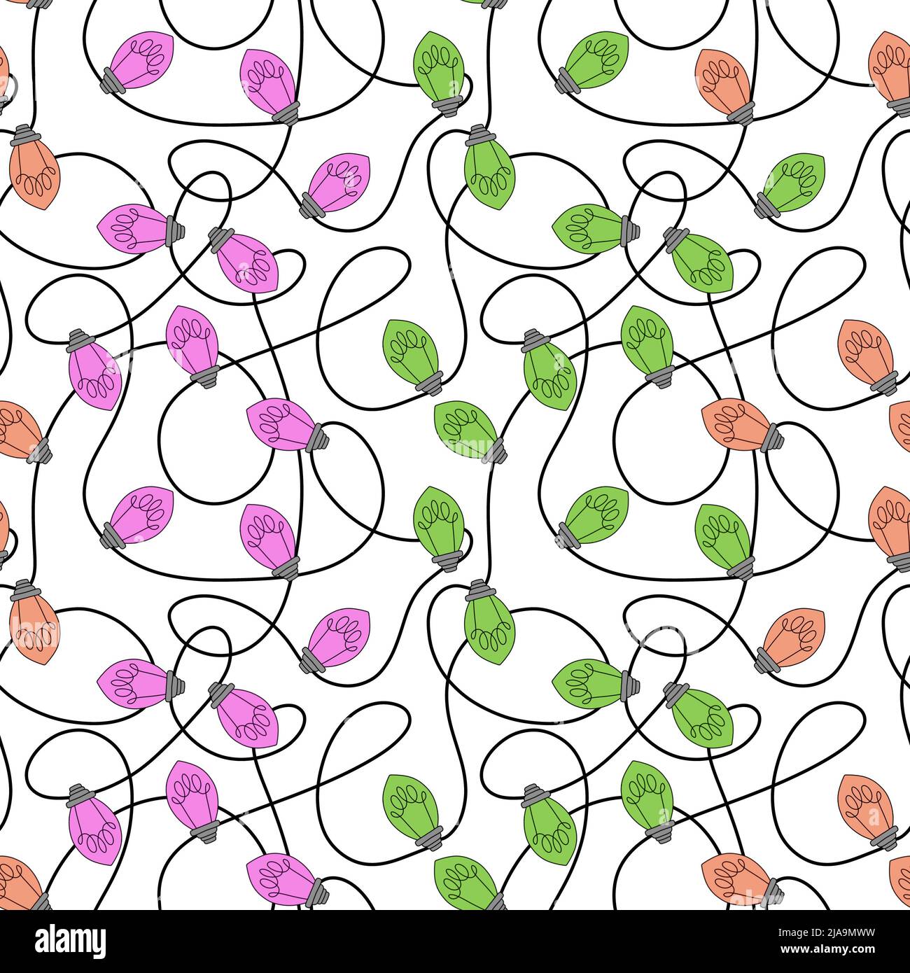 New year seamless Christmas lights pattern for wallpaper and fabrics ...