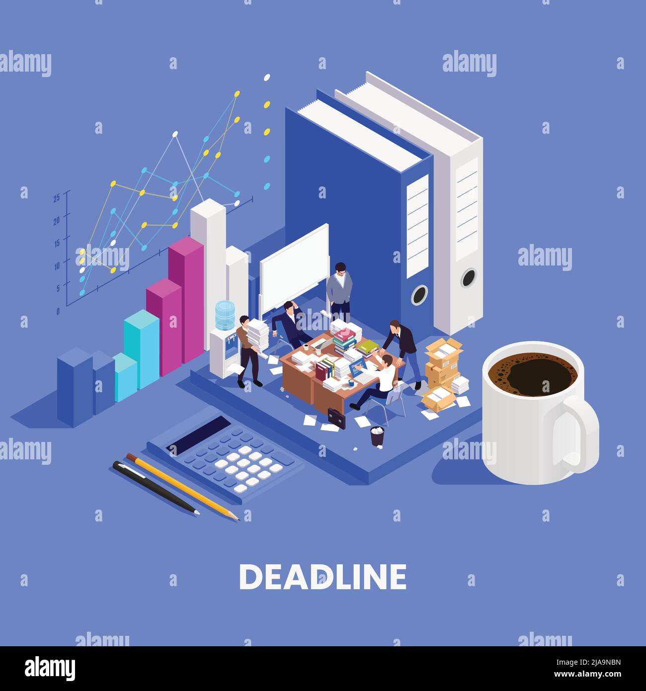 Chaotic office desk Stock Vector Images - Alamy