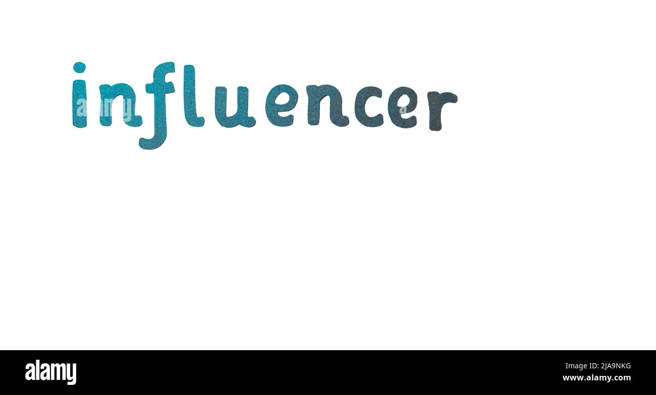 word influencer on white background and copy space to indicate leading ...