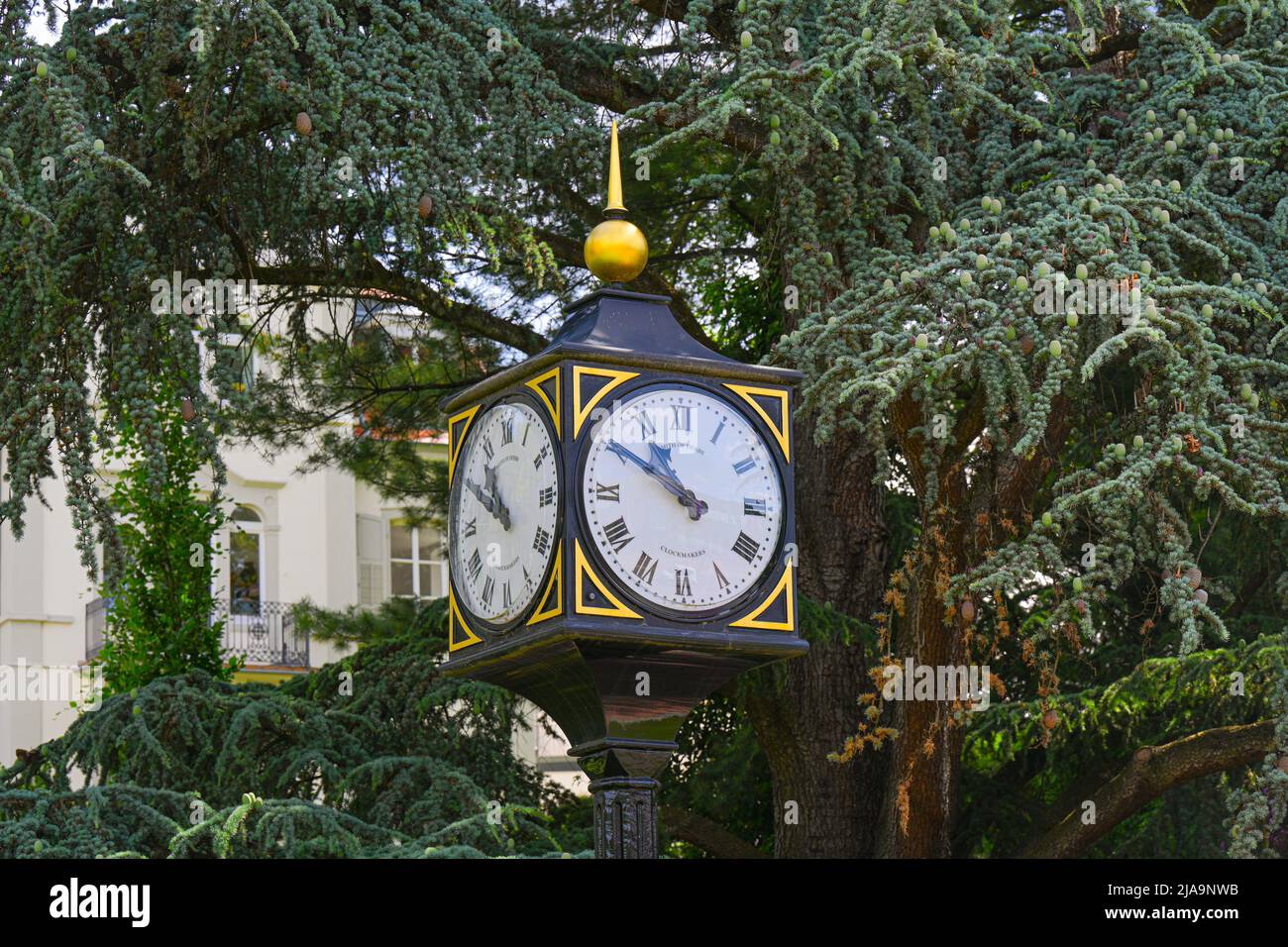 Old town clock, Lange Straße. Baden-Baden, Baden-Wuerttemberg, Germany ...