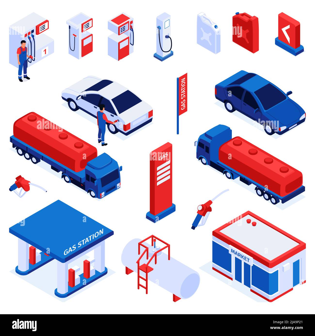 Fuel tanker filling tanks Stock Vector Images - Alamy