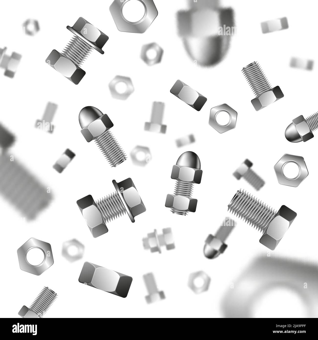 Screws and bolts assortment realistic seamless pattern for redecoration ...