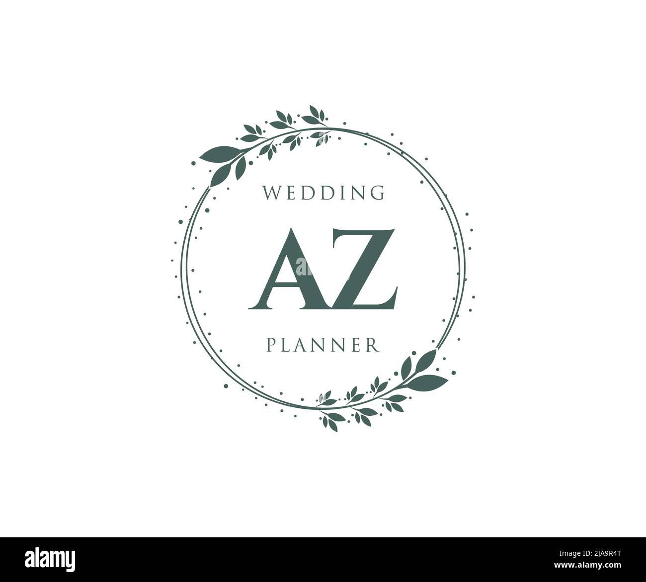 AZ Initials letter Wedding monogram logos collection, hand drawn modern ...
