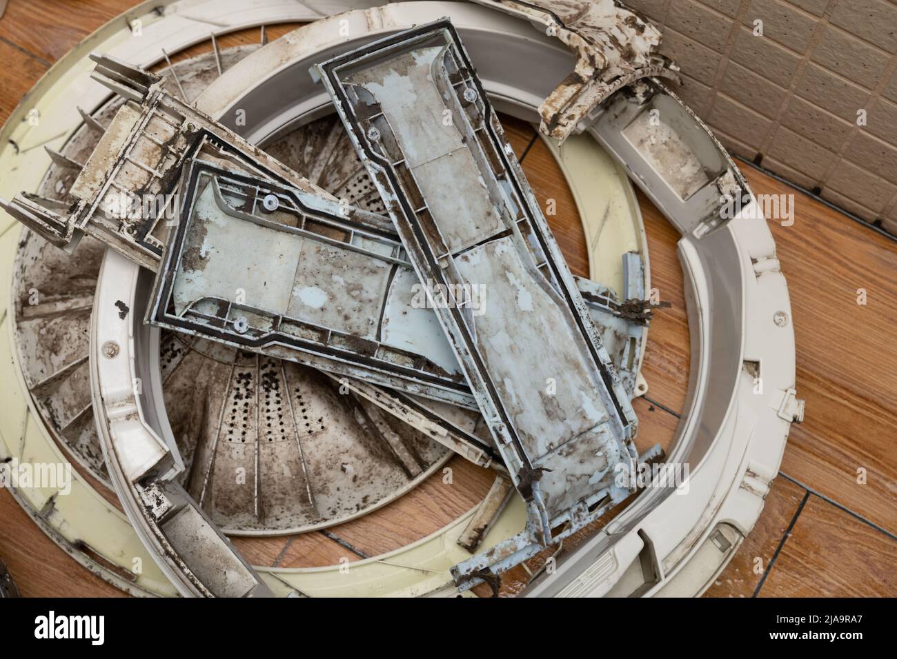 dirty inner parts of a washing machine Stock Photo - Alamy
