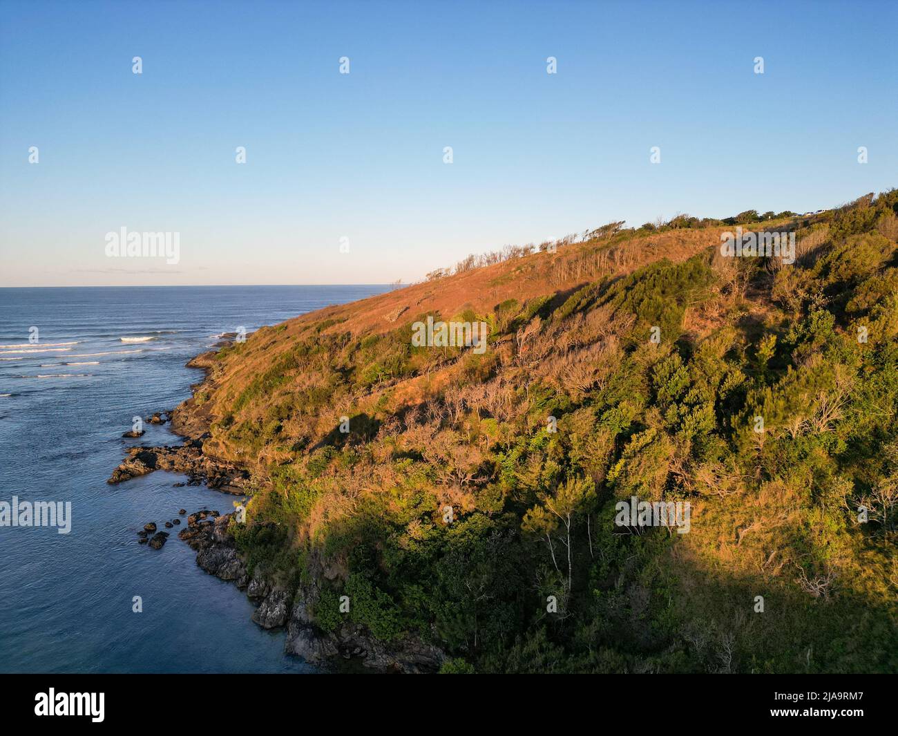 Aerial sunset view of inlet and hills in Coffs Harbour Stock Photo - Alamy