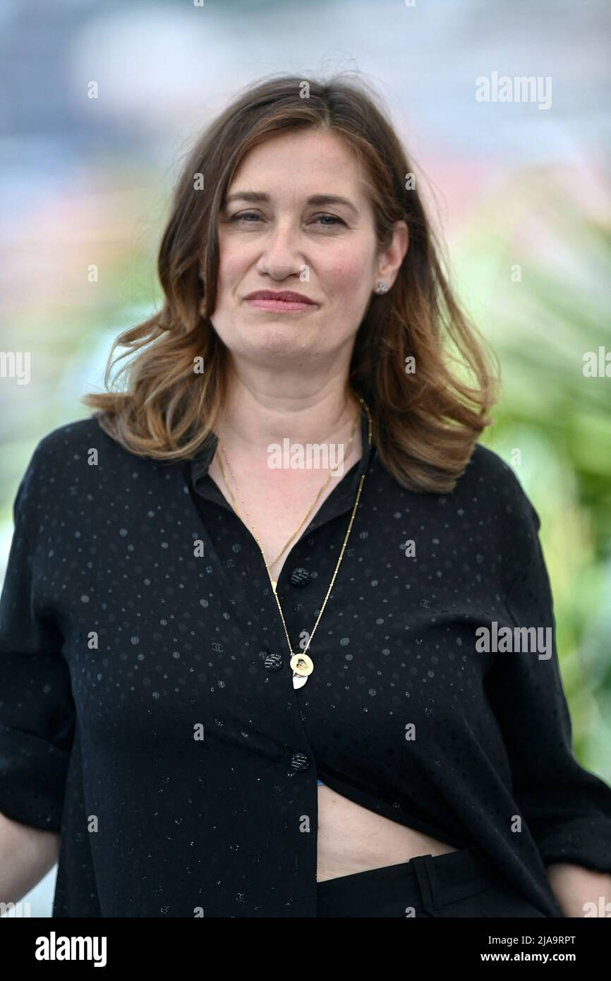 Emmanuelle Devos poses at Mascarade Photocall durirg the 75th Annual ...