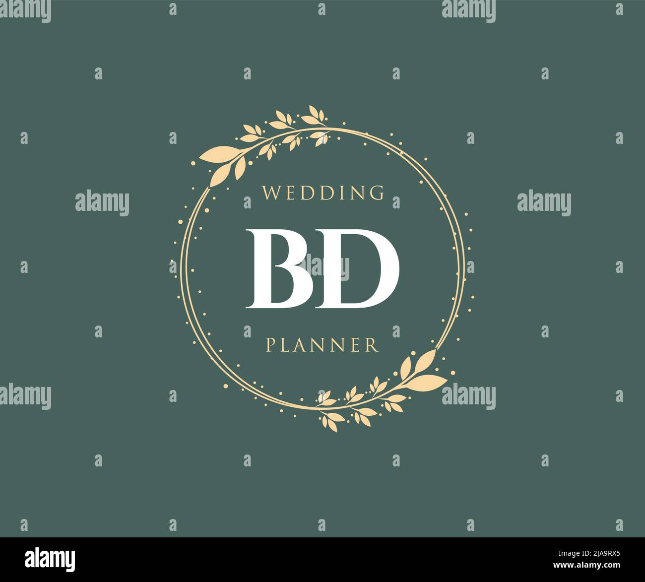 BD Initials letter Wedding monogram logos collection, hand drawn modern minimalistic and floral ...