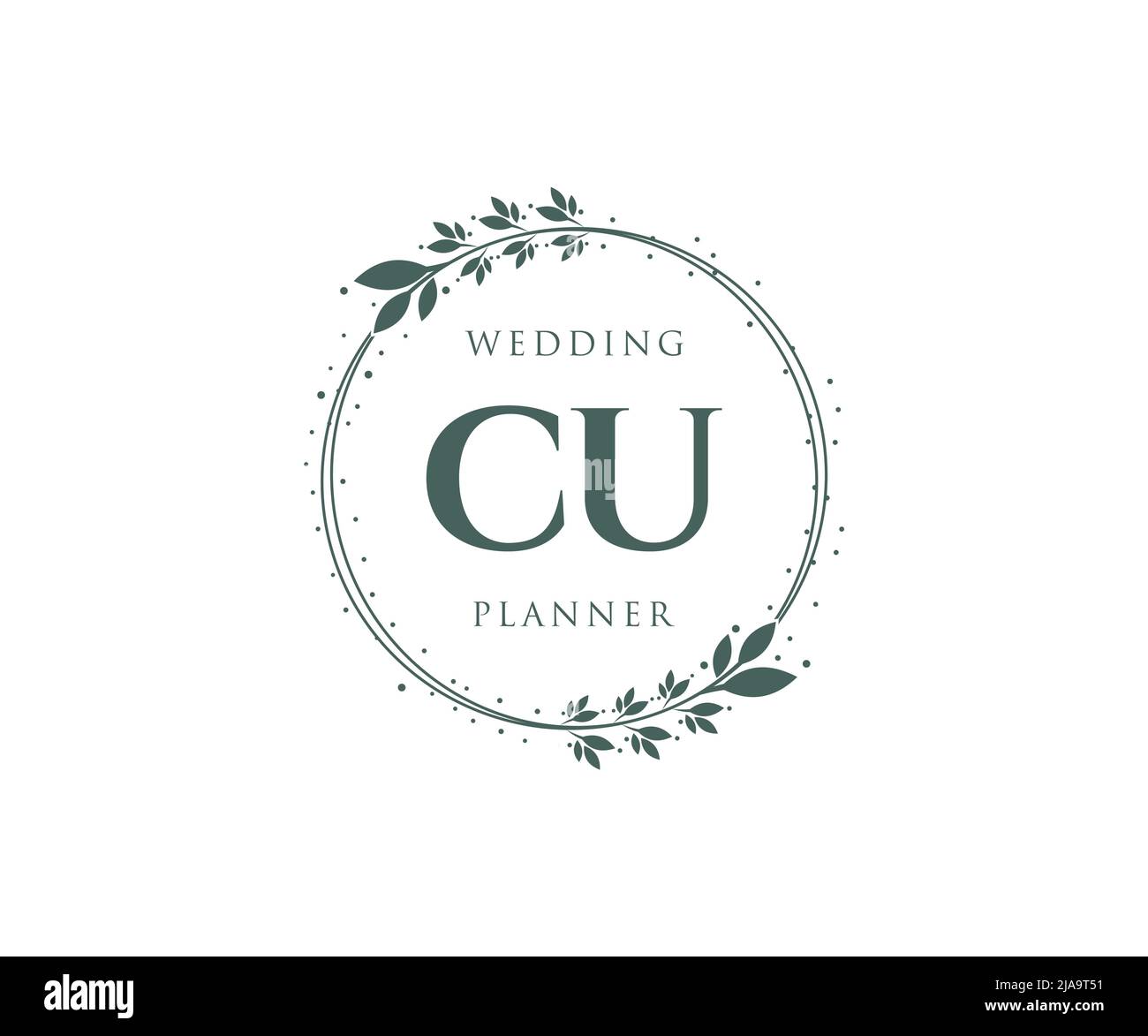 CU Initials letter Wedding monogram logos collection, hand drawn modern ...