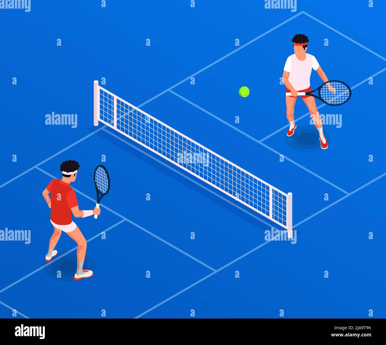 Physical activity isometric composition with people playing tennis ...
