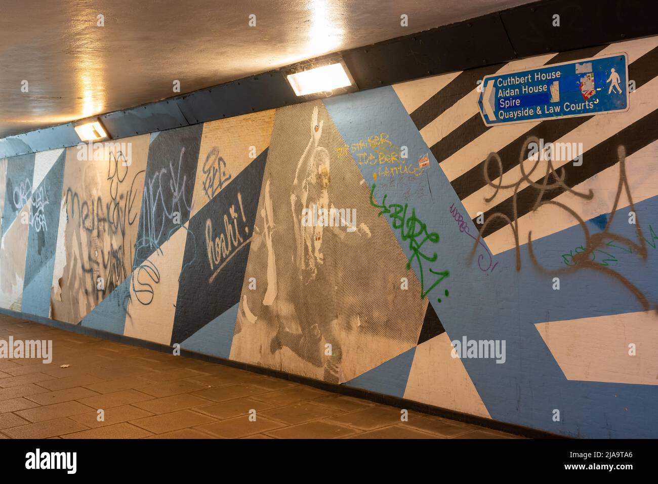 Pedestrian subway under Swan House Roundabout, Newcastle upon Tyne, UK ...