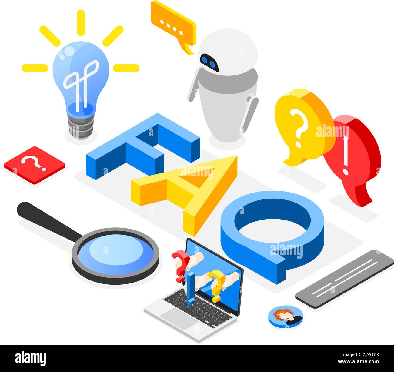 Question marks robot 3d Stock Vector Images - Alamy