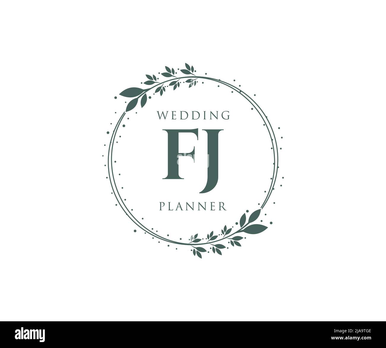 FJ Initials letter Wedding monogram logos collection, hand drawn modern ...