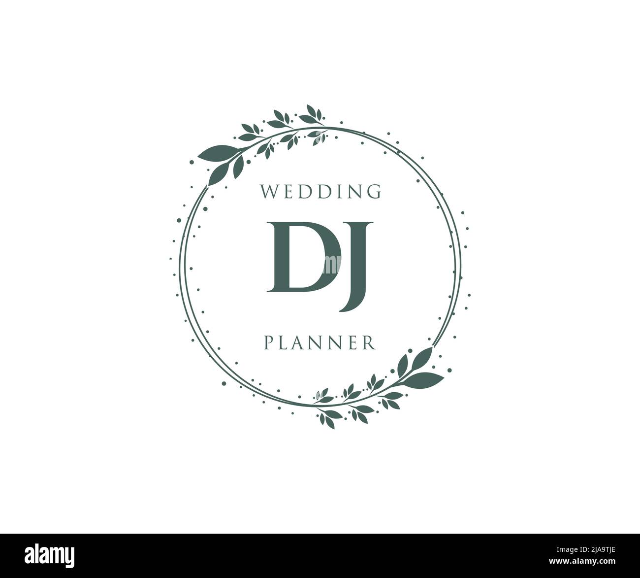 DJ Initials letter Wedding monogram logos collection, hand drawn modern ...