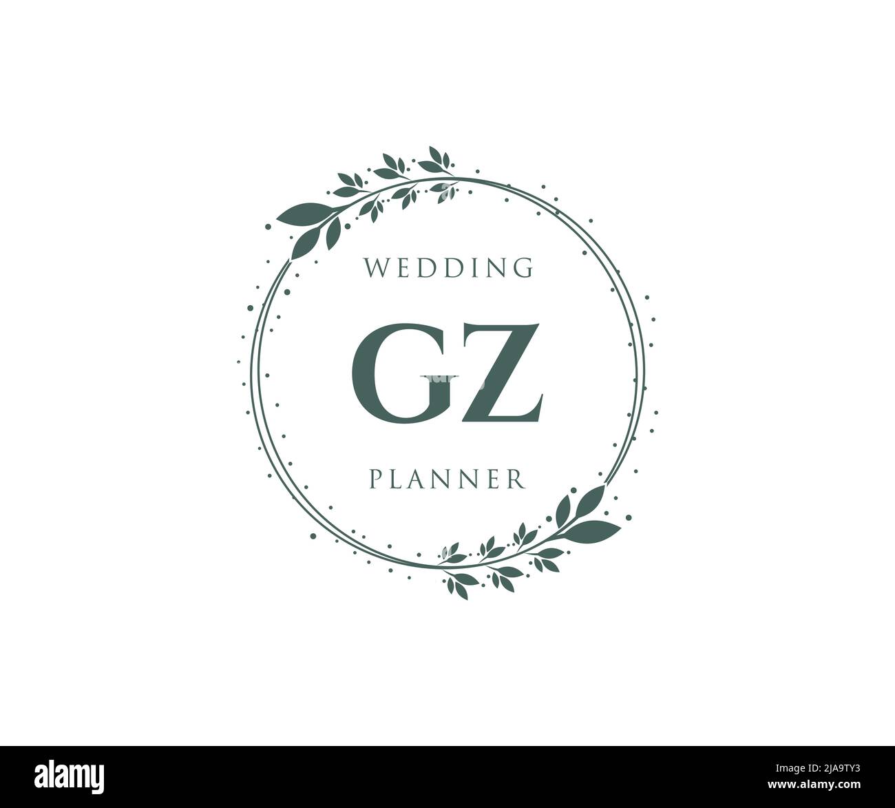 GZ Initials letter Wedding monogram logos collection, hand drawn modern ...