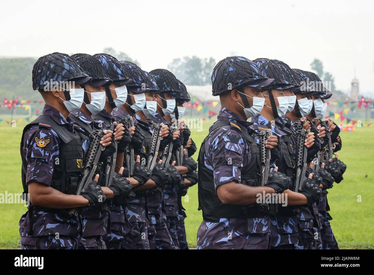 On May 29, 2022 in Kathmandu, Nepal. Members of Nepalese Army team ...