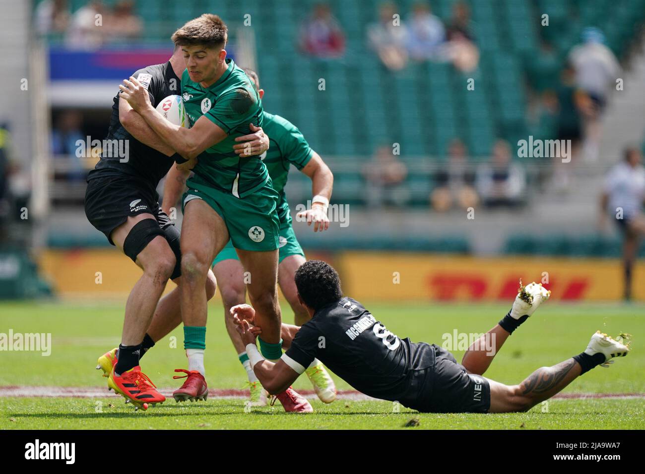 Ireland's Chay Mullins and New Zealand's Ngarohi McGarvey-Black (right ...