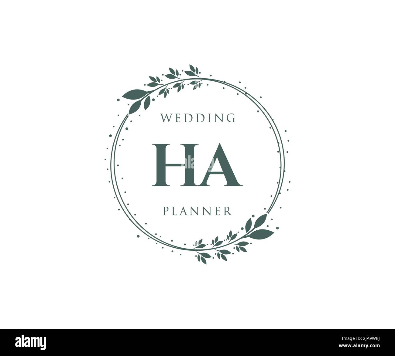 HA Initials letter Wedding monogram logos collection, hand drawn modern ...