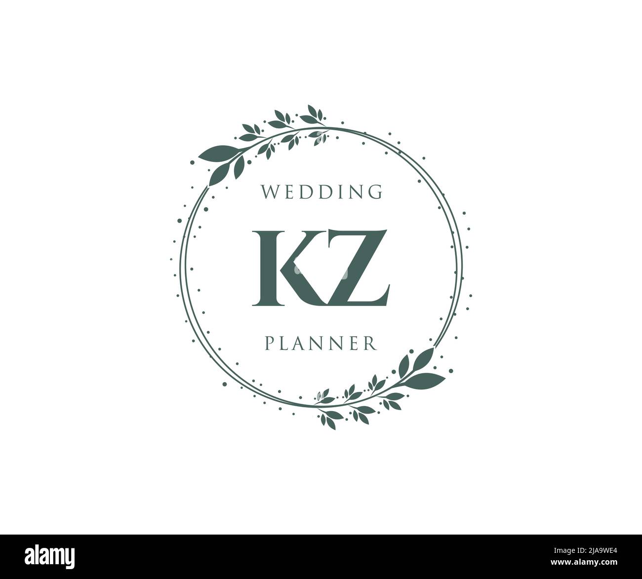 KZ Initials letter Wedding monogram logos collection, hand drawn modern ...