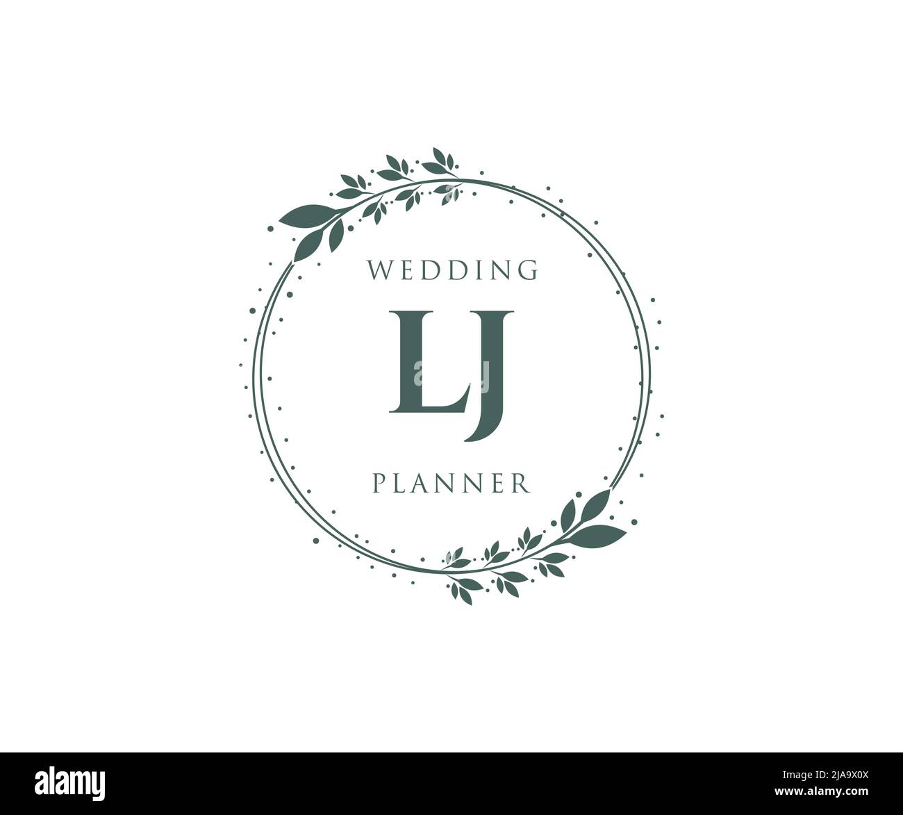 LJ Initials letter Wedding monogram logos collection, hand drawn modern minimalistic and floral ...