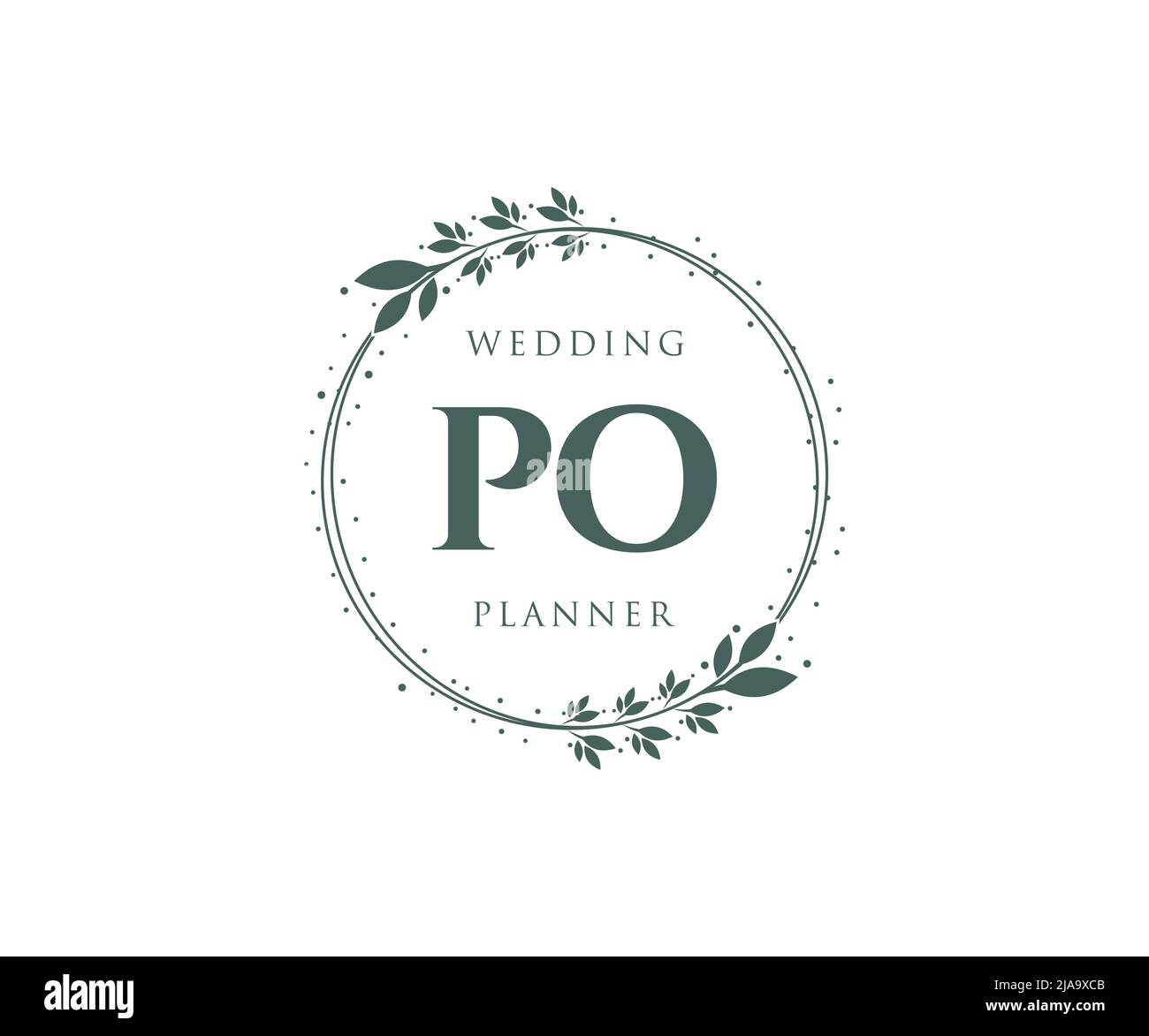 PO Initials letter Wedding monogram logos collection, hand drawn modern ...