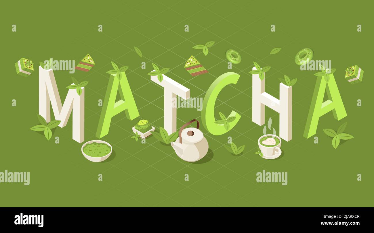 Matcha powder vector vectors hi-res stock photography and images - Alamy