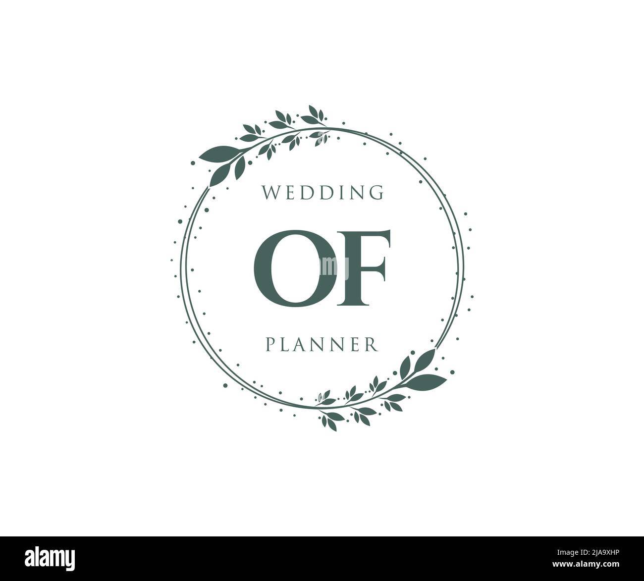 OF Initials letter Wedding monogram logos collection, hand drawn modern ...