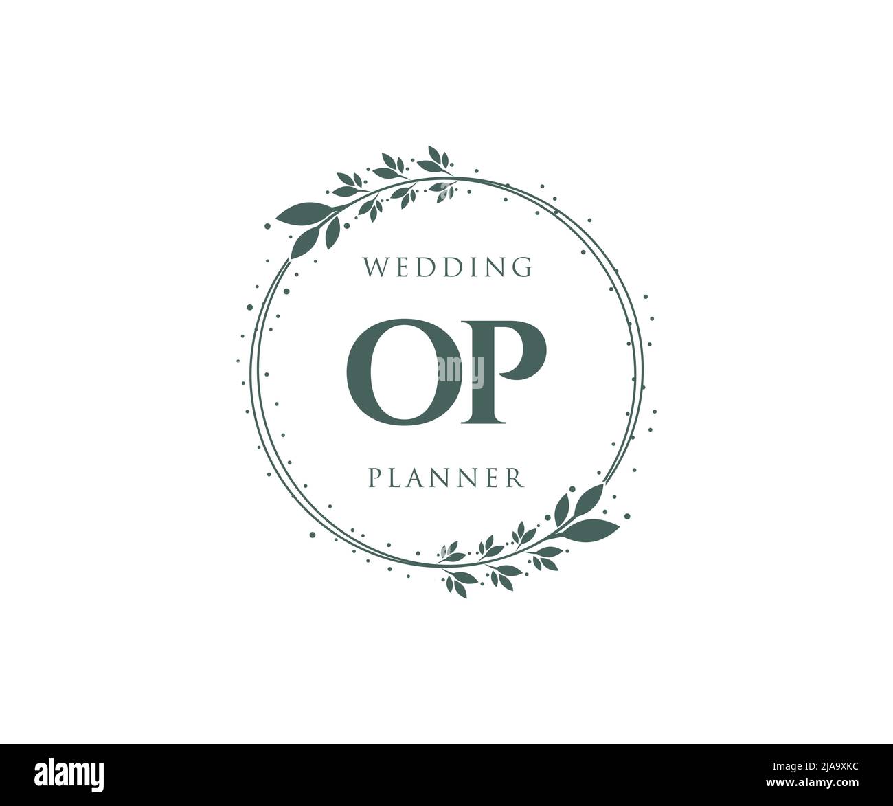 OP Initials letter Wedding monogram logos collection, hand drawn modern ...