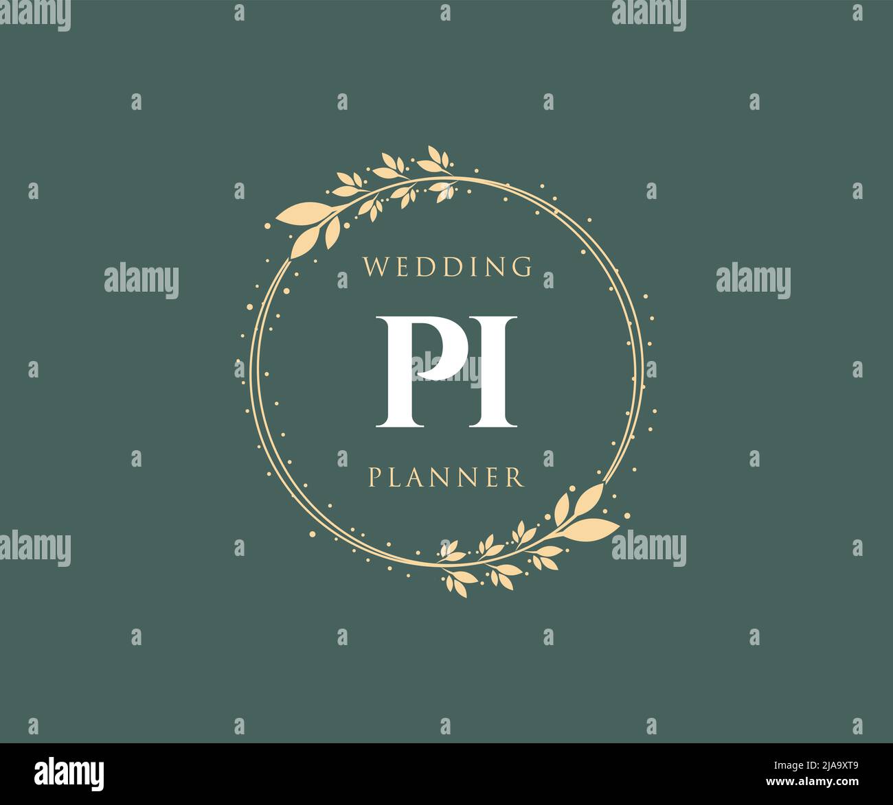 PI Initials letter Wedding monogram logos collection, hand drawn modern ...