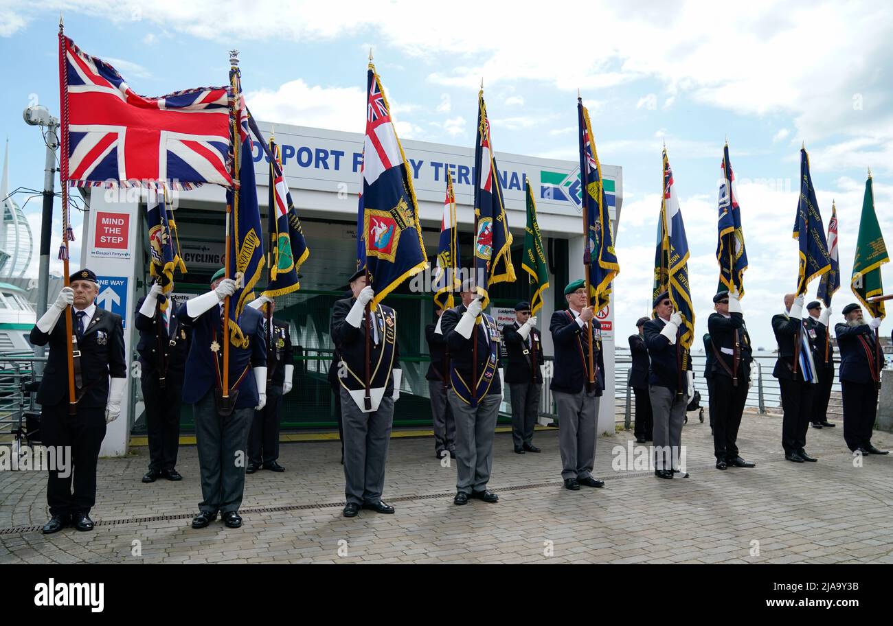 Standard bearers from the Royal British Legion during a national ...