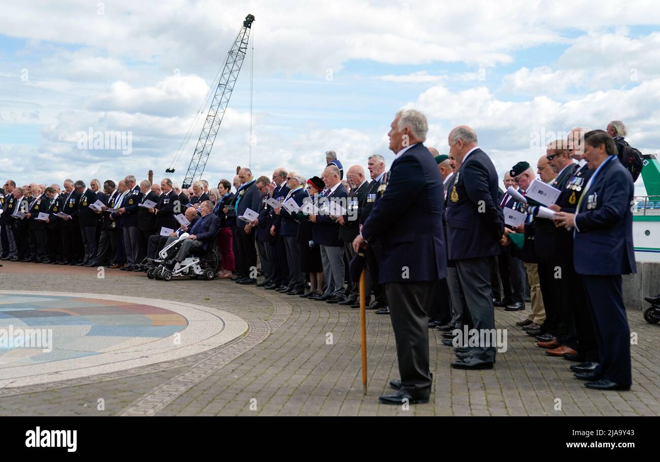 Falklands veterans take part in a national commemoration service at the ...