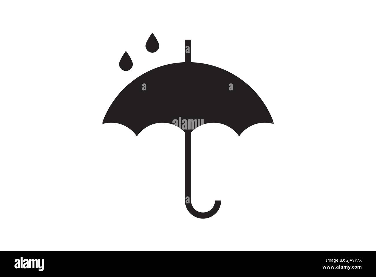 Umbrella rain protection vector icon. Parasol for rainy day protect ...