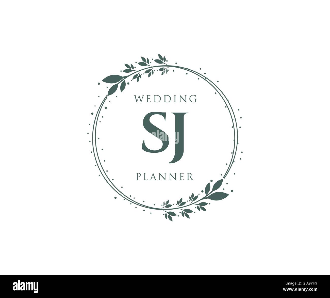 SJ Initials letter Wedding monogram logos collection, hand drawn modern ...