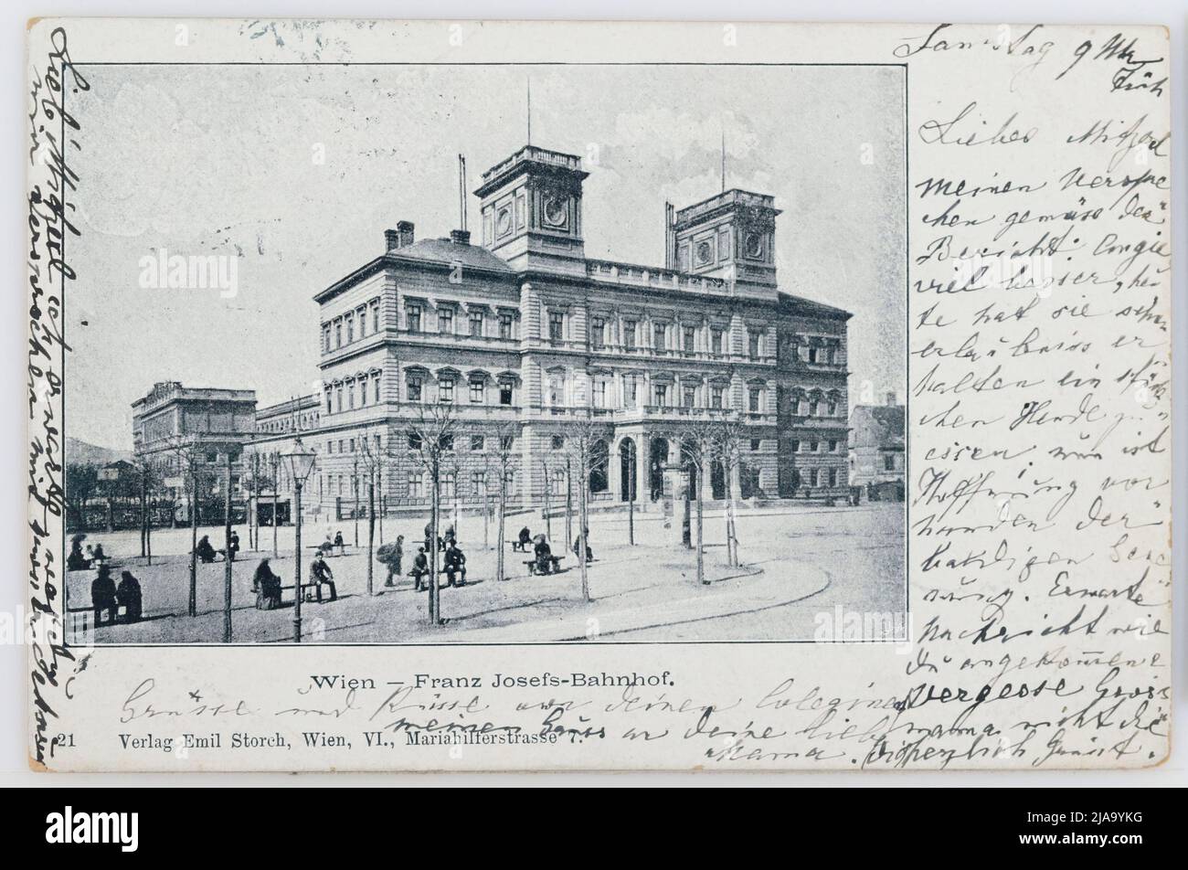 9th, Julius-Standler-Platz 3-Franz-Josefs-Bahnhof, postcard. Emil ...