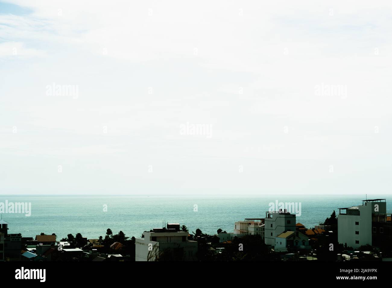 Beautiful panorama seaside town view real natural landscape photo ...