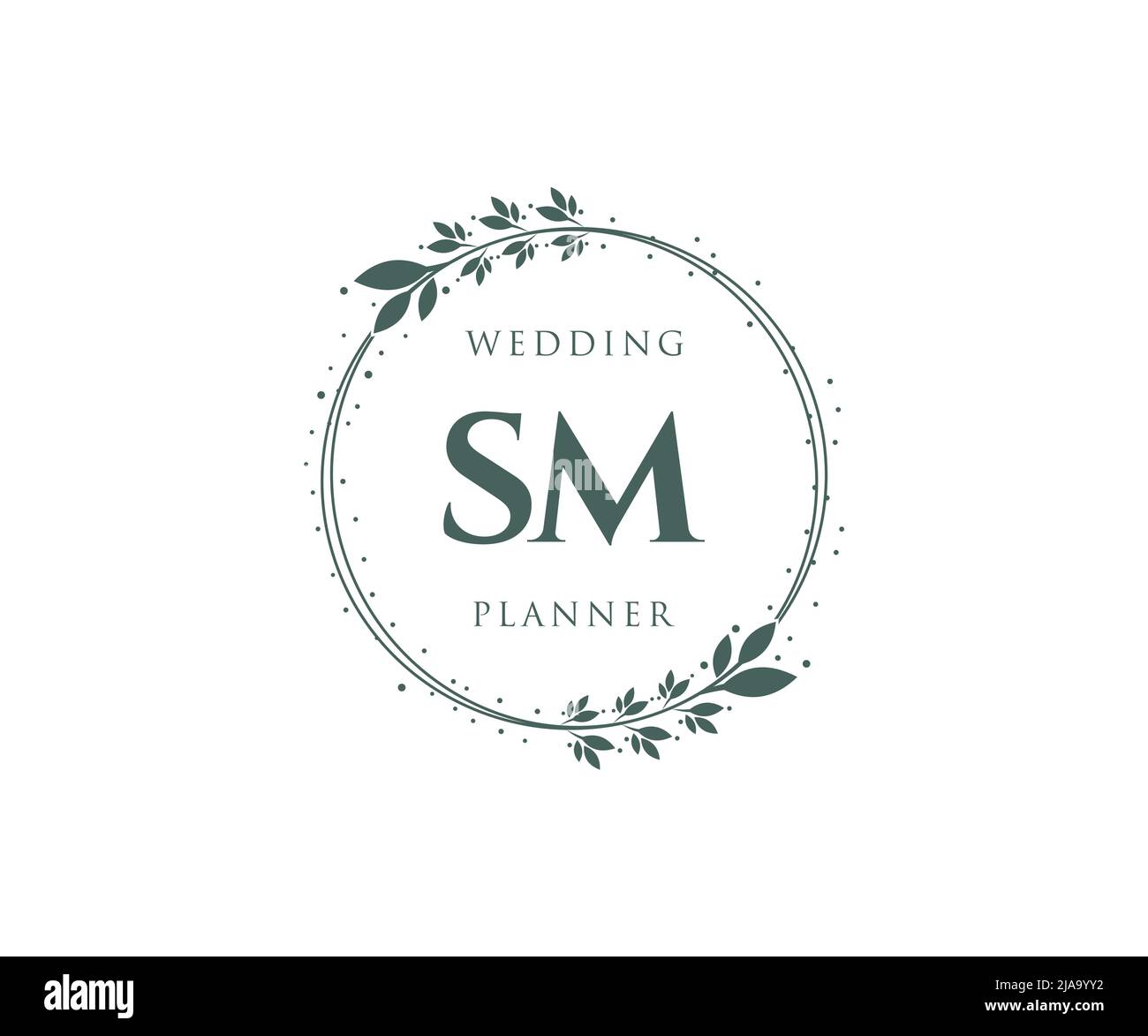 SM Initials letter Wedding monogram logos collection, hand drawn modern ...