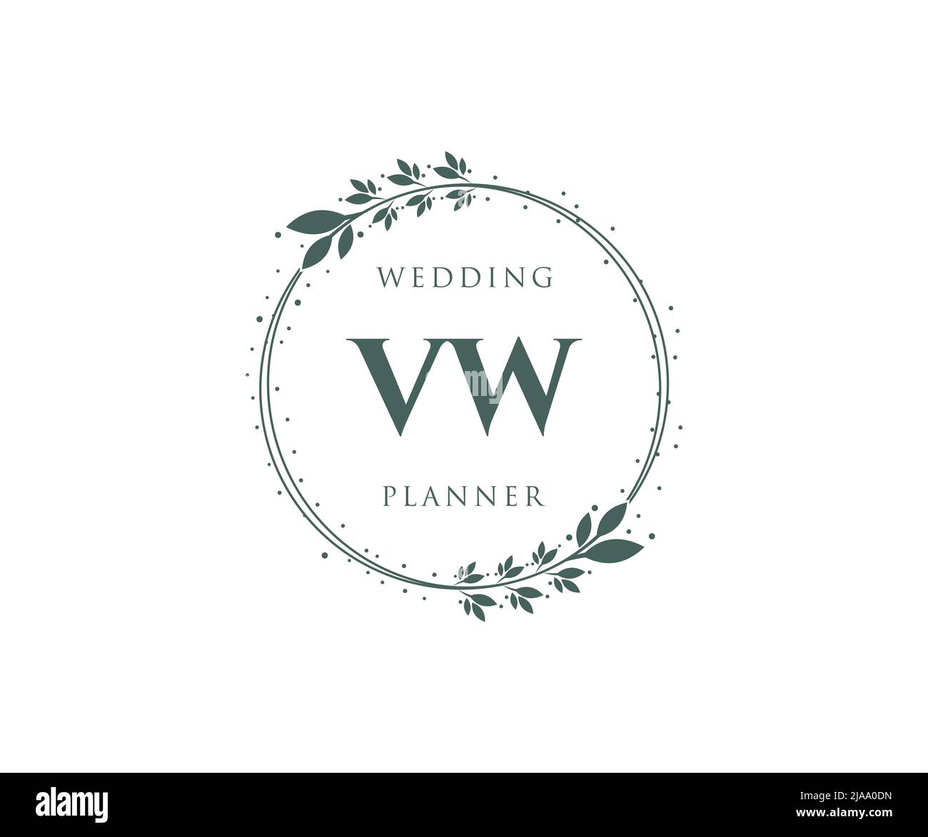 VW Initials letter Wedding monogram logos collection, hand drawn modern ...