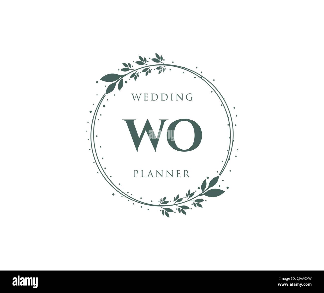 WO Initials letter Wedding monogram logos collection, hand drawn modern ...