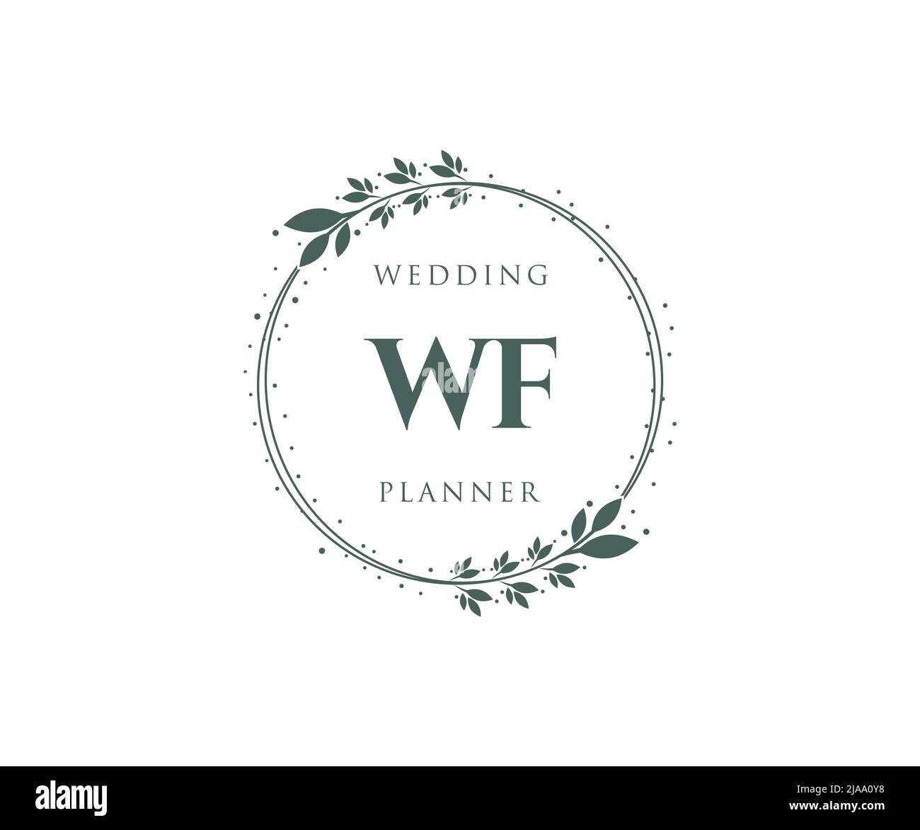 WF Initials letter Wedding monogram logos collection, hand drawn modern ...