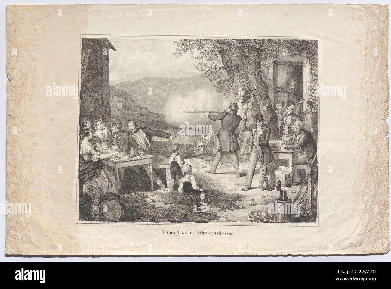 "National Guard Display shooting." Joseph Albrecht, Lithographer, L ...