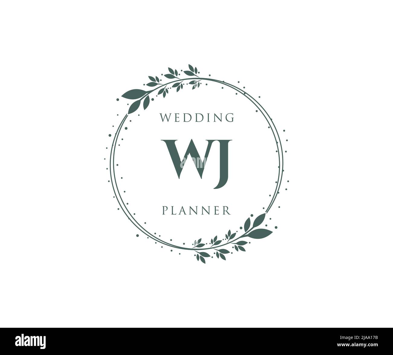 WJ Initials letter Wedding monogram logos collection, hand drawn modern ...