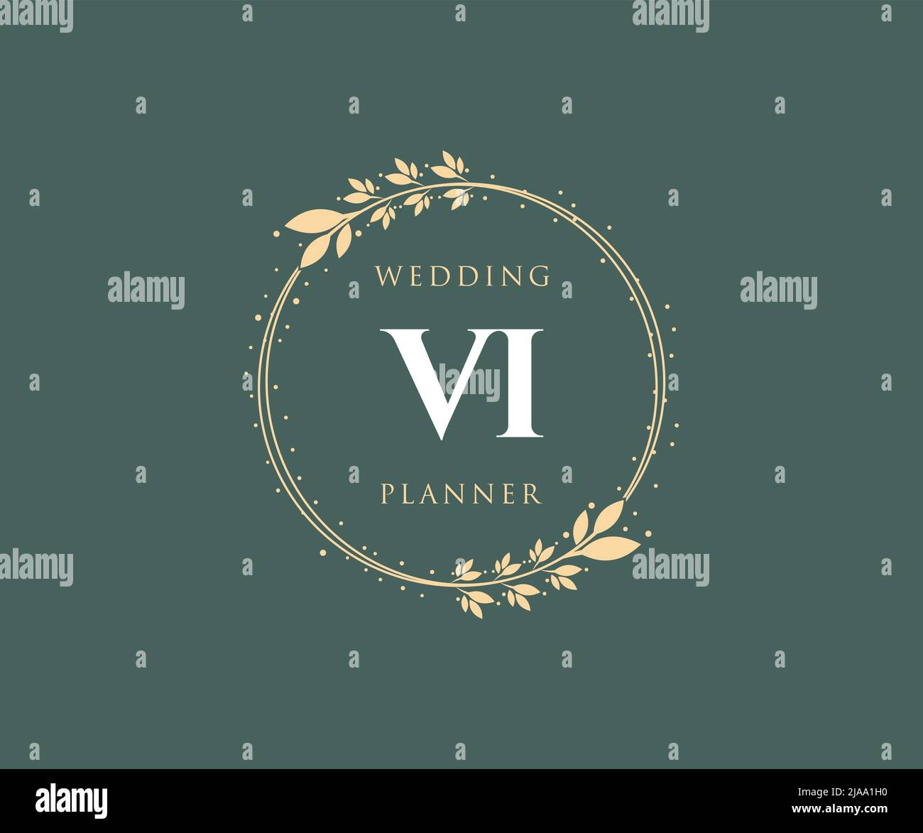 VI Initials letter Wedding monogram logos collection, hand drawn modern ...