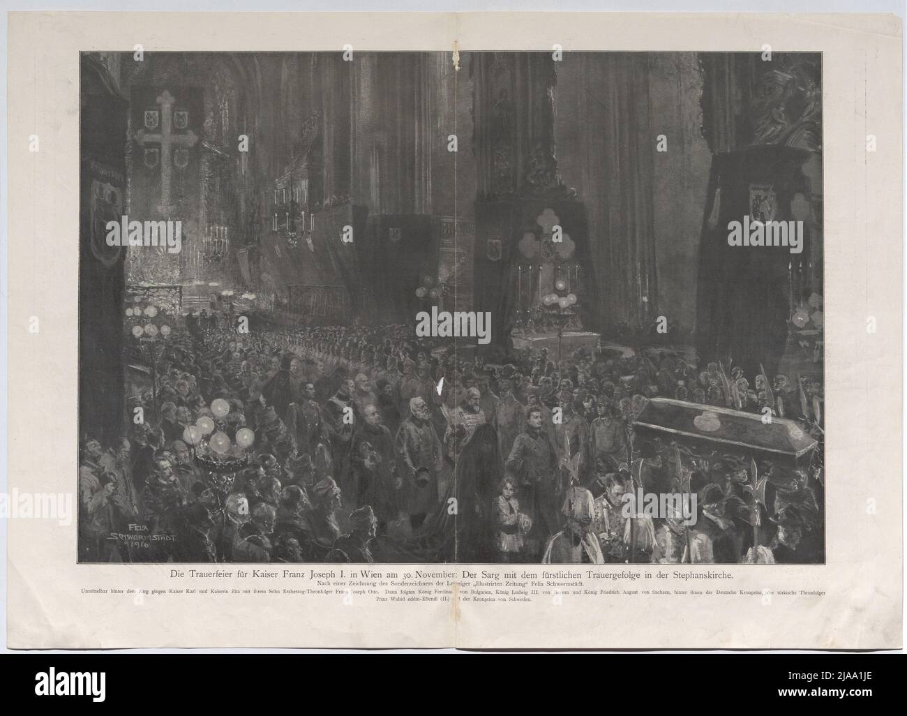 Excerpt from the "Illustrated Zeitung" in 1916: "The funeral for ...