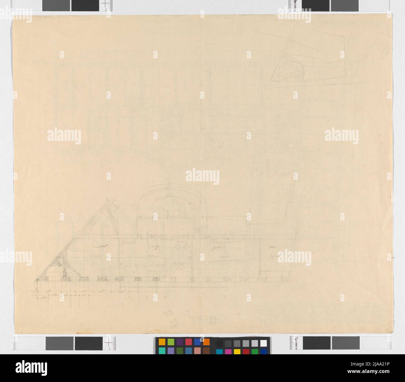 Draft for a rental house, floor plan of an apartment. Otto Wagner (1841 ...