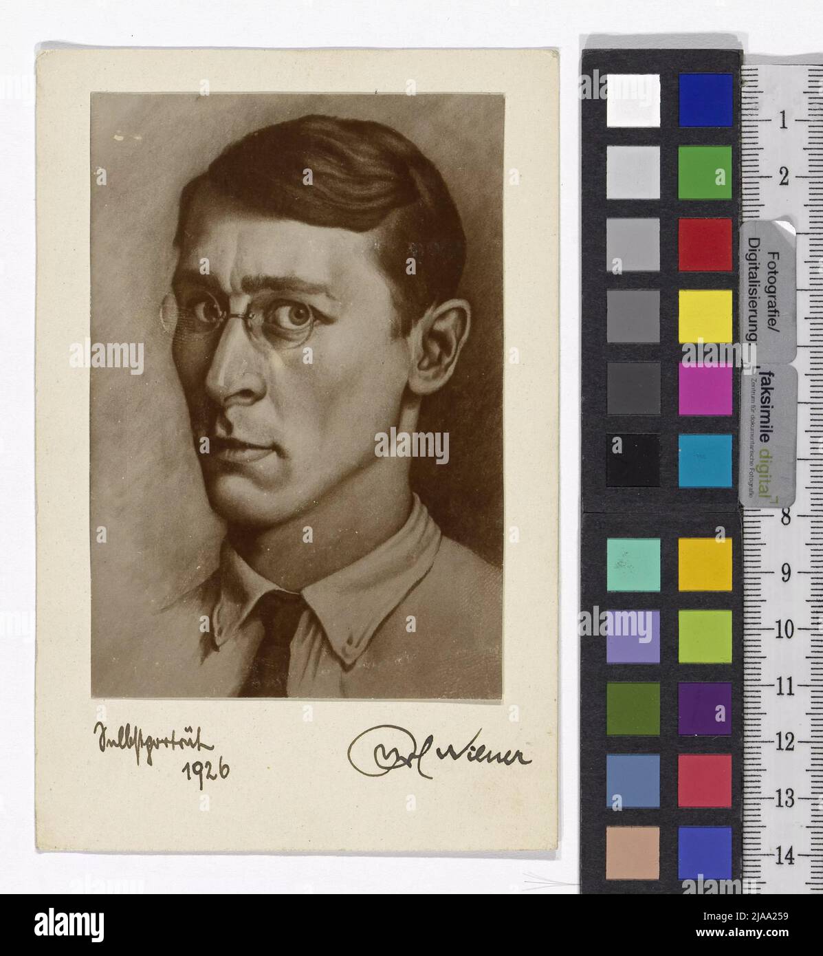 Self -portrait / 1926 "Reproduction of a painting. Karl Wiener (1901 ...