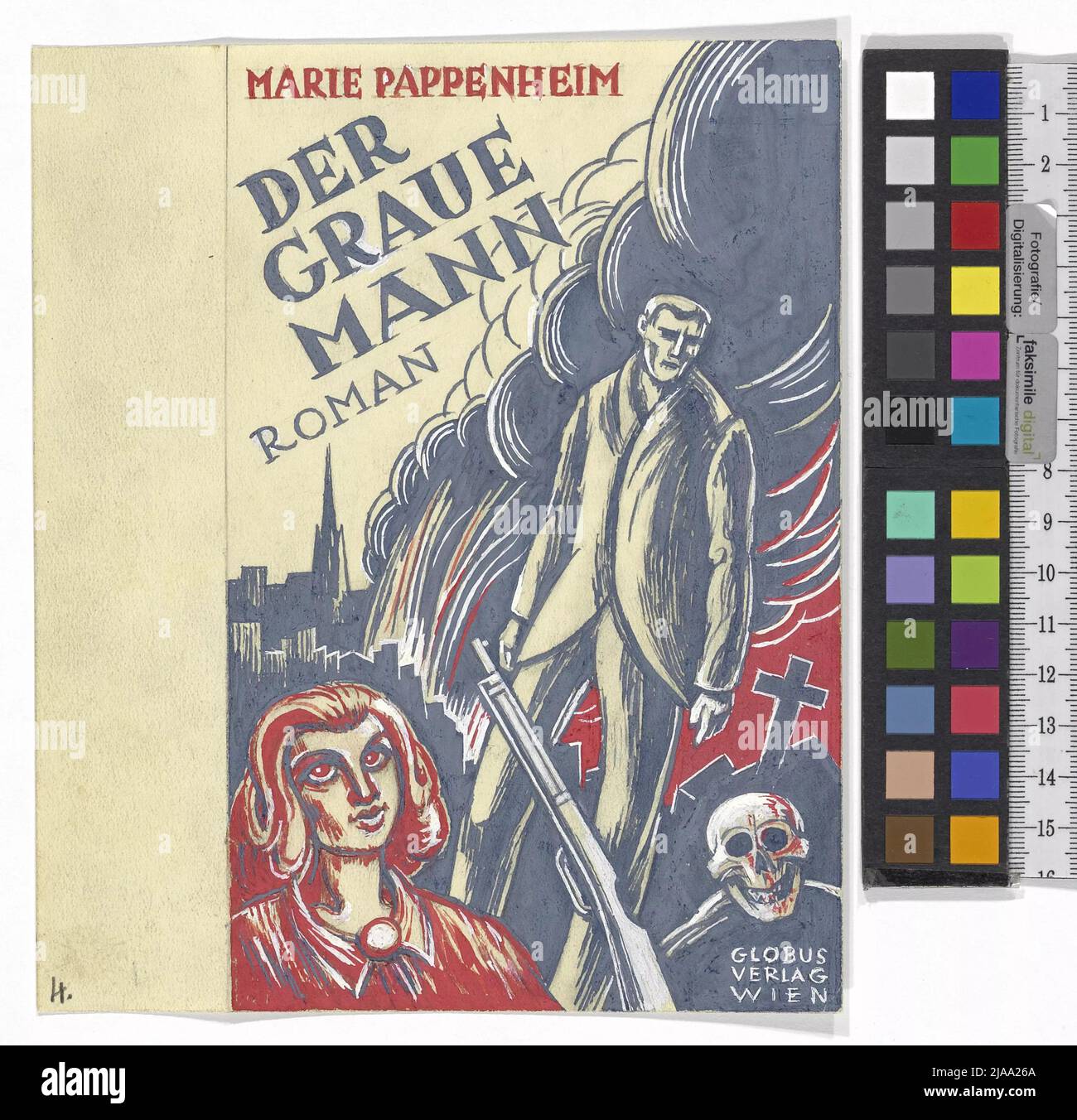 Design book envelope "Marie Pappenheim/ The Gray/ Mann/ Roman/ Globus ...