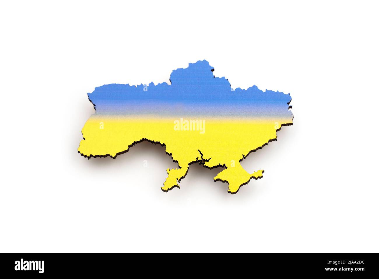 Map of Ukraine isolated on white background. Blue yellow flag Stock ...