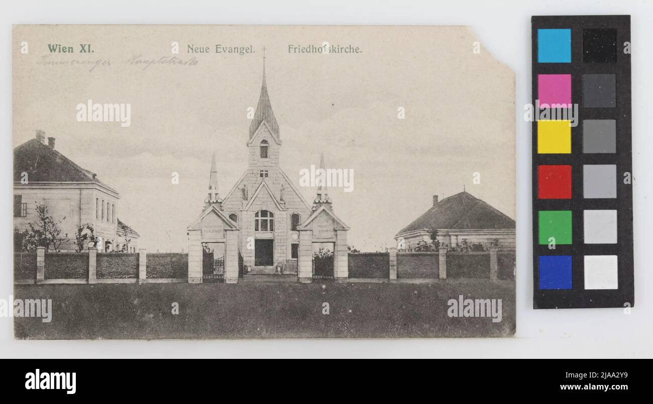 11., Central Cemetery - Evangelical Cemetery Church, postcard. Brothers ...