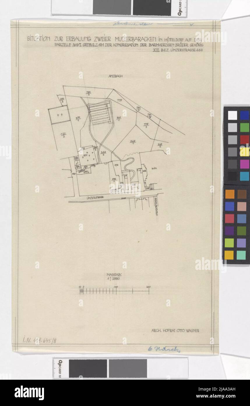Hospital barracks for Hütteldorf, 14th, Linzer Straße 466, parceling ...