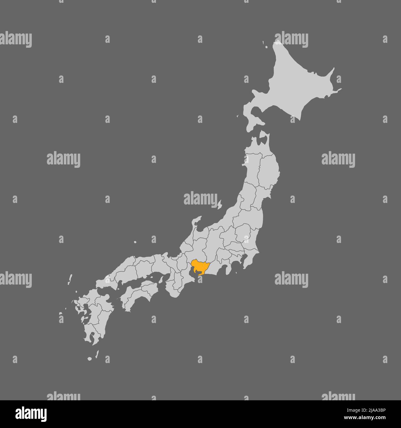 Aichi prefecture highlighted on the map of Japan Stock Vector Image & Art - Alamy