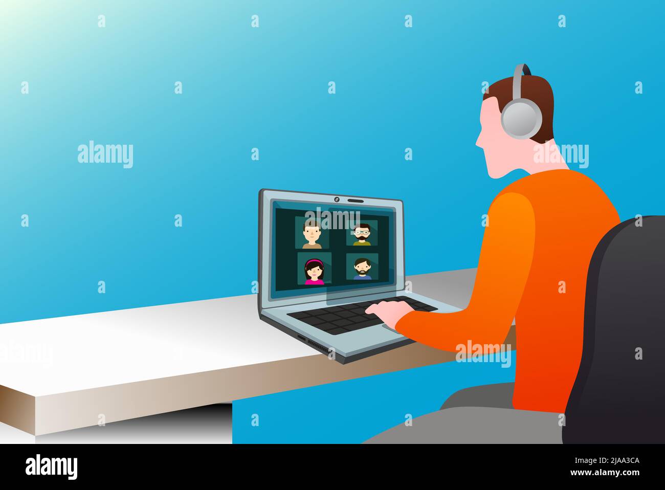 Zoom call work background hi-res stock photography and images - Alamy